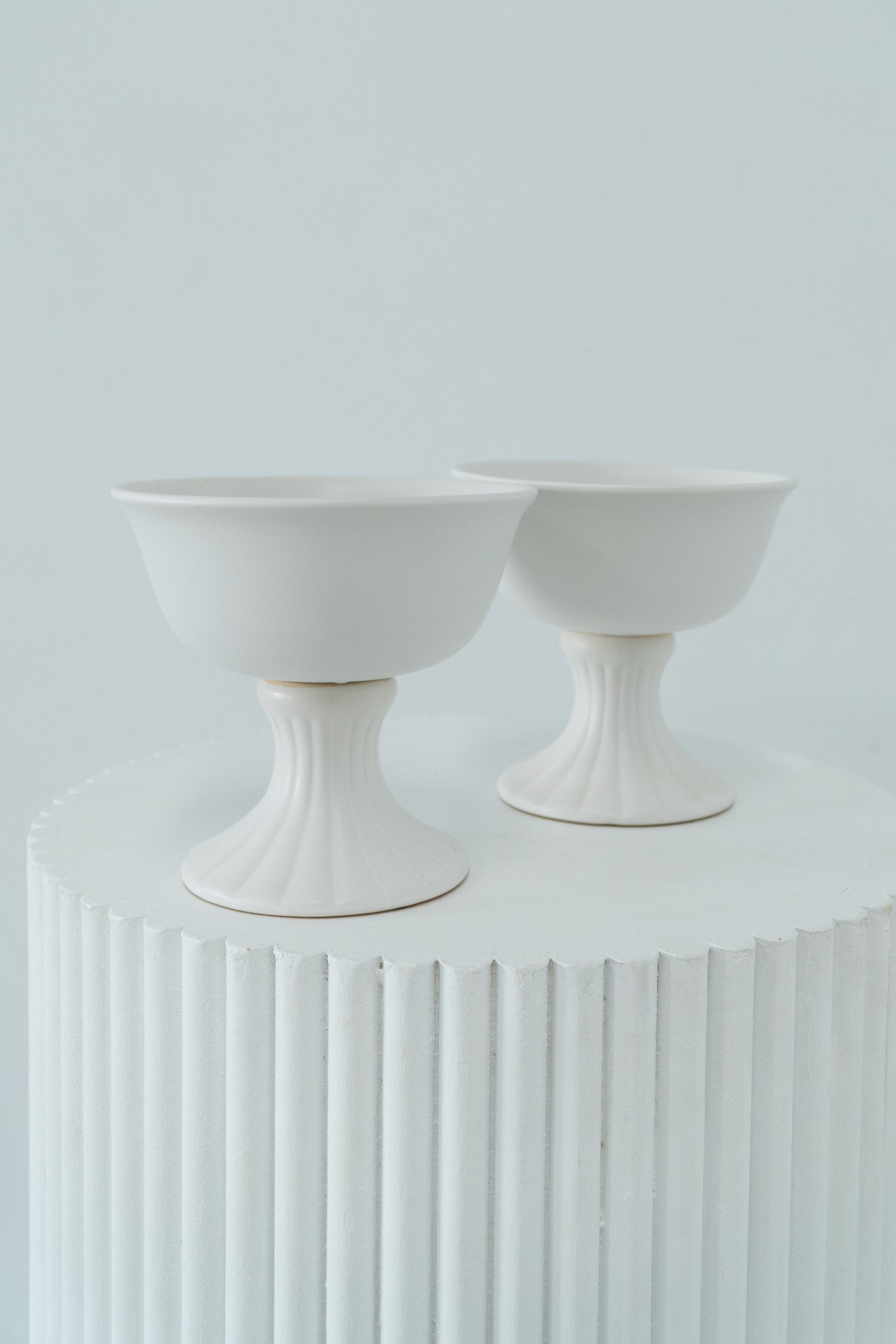 Ceramic Compote Charlotte Vase White